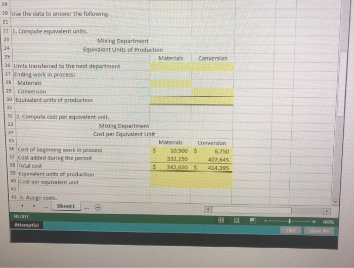 Solved Process Costing using the Weighted-Average Method 1. | Chegg.com