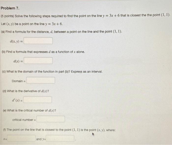 Solved Problem 7. (5 points) Solve the following steps | Chegg.com