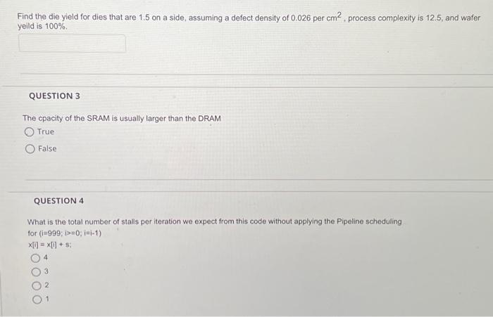 Solved Find the die yield for dies that are 1.5 on a side, | Chegg.com