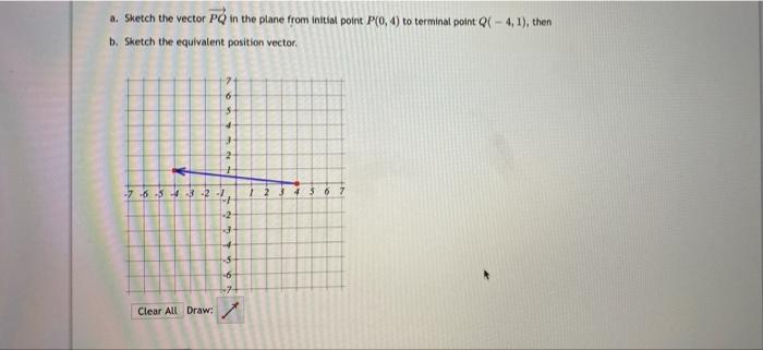 Solved a. Sketch the vector PQ in the plane from initial | Chegg.com