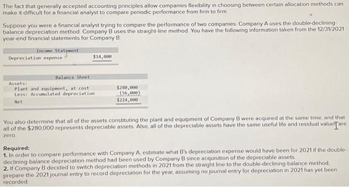 Solved The fact that generally accepted accounting | Chegg.com