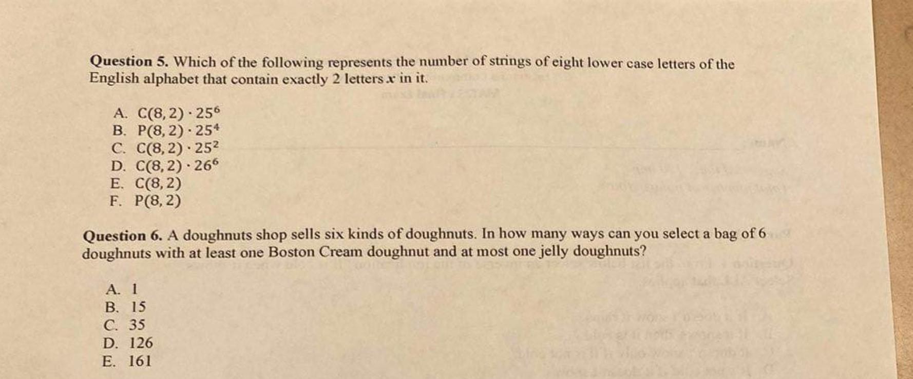 Solved Question 5. Which of the following represents the | Chegg.com