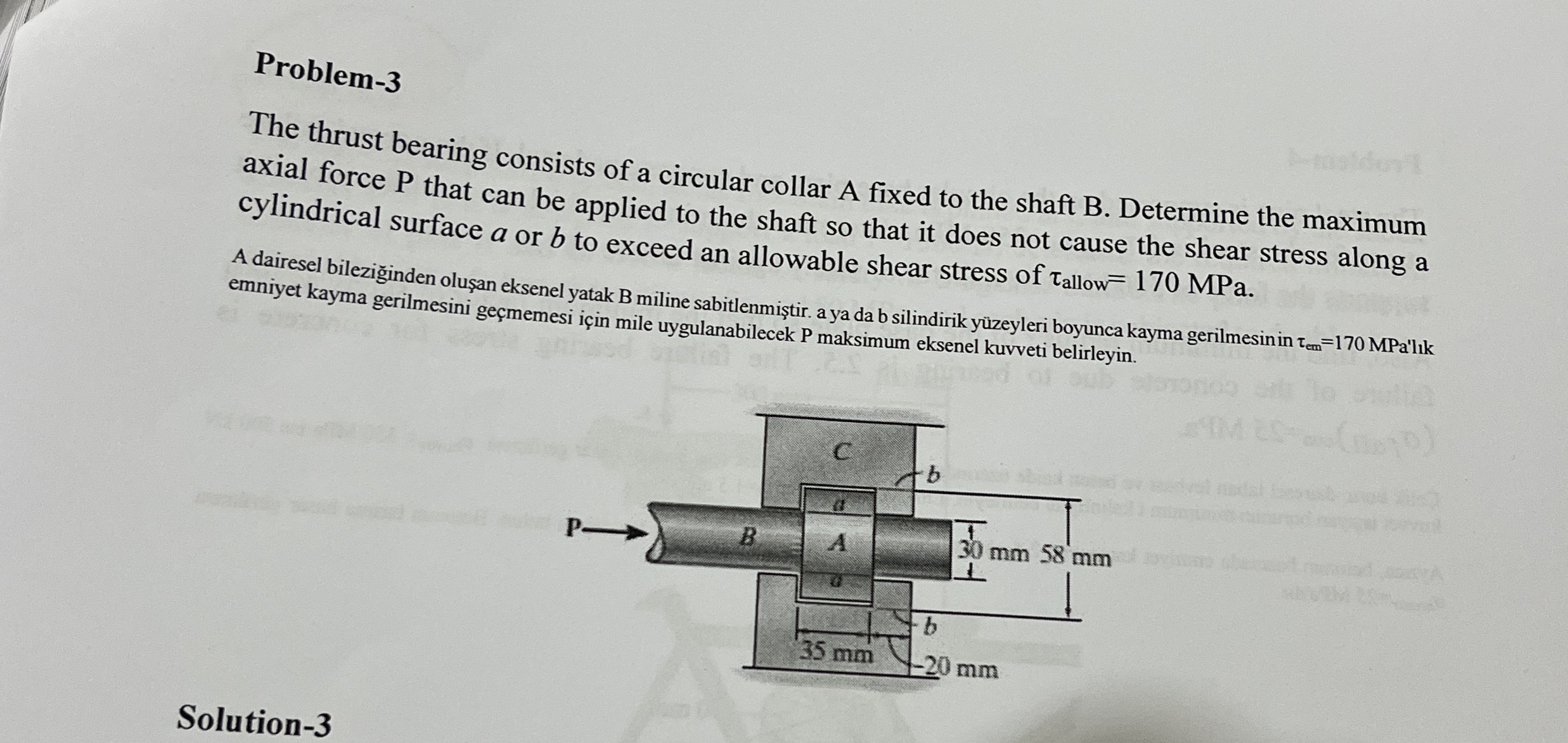 Solved by an EXPERT Problem-3The thrust bearing consists of a circular | Chegg.com