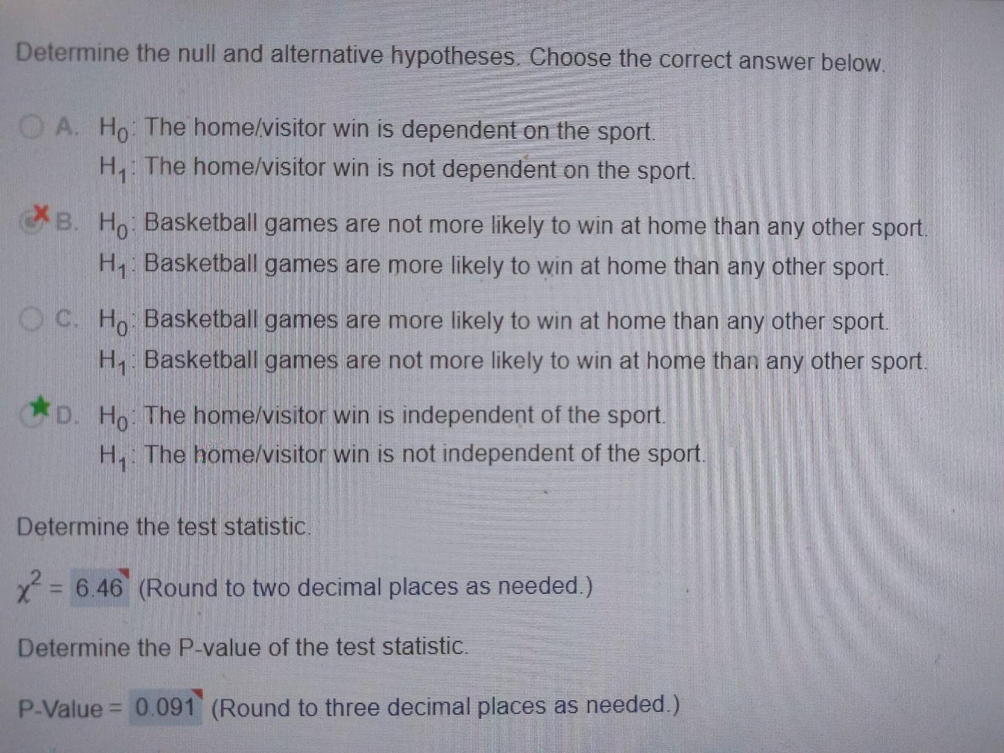 Solved Determine the null and alternative hypotheses. Choose | Chegg.com