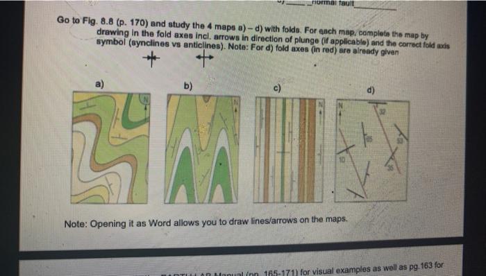 Solved for each map complete the map by drawing in the fold | Chegg.com