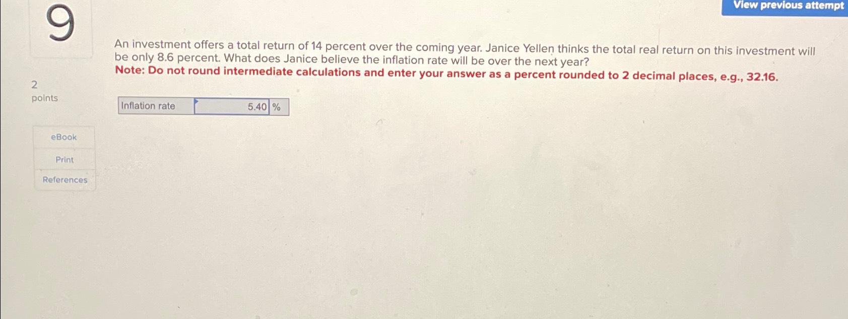 Solved View previous attemptAn investment offers a total | Chegg.com
