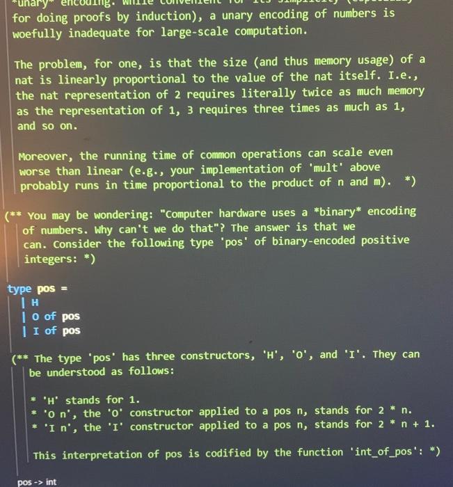 Solved For Doing Proofs By Induction A Unary Encoding Of
