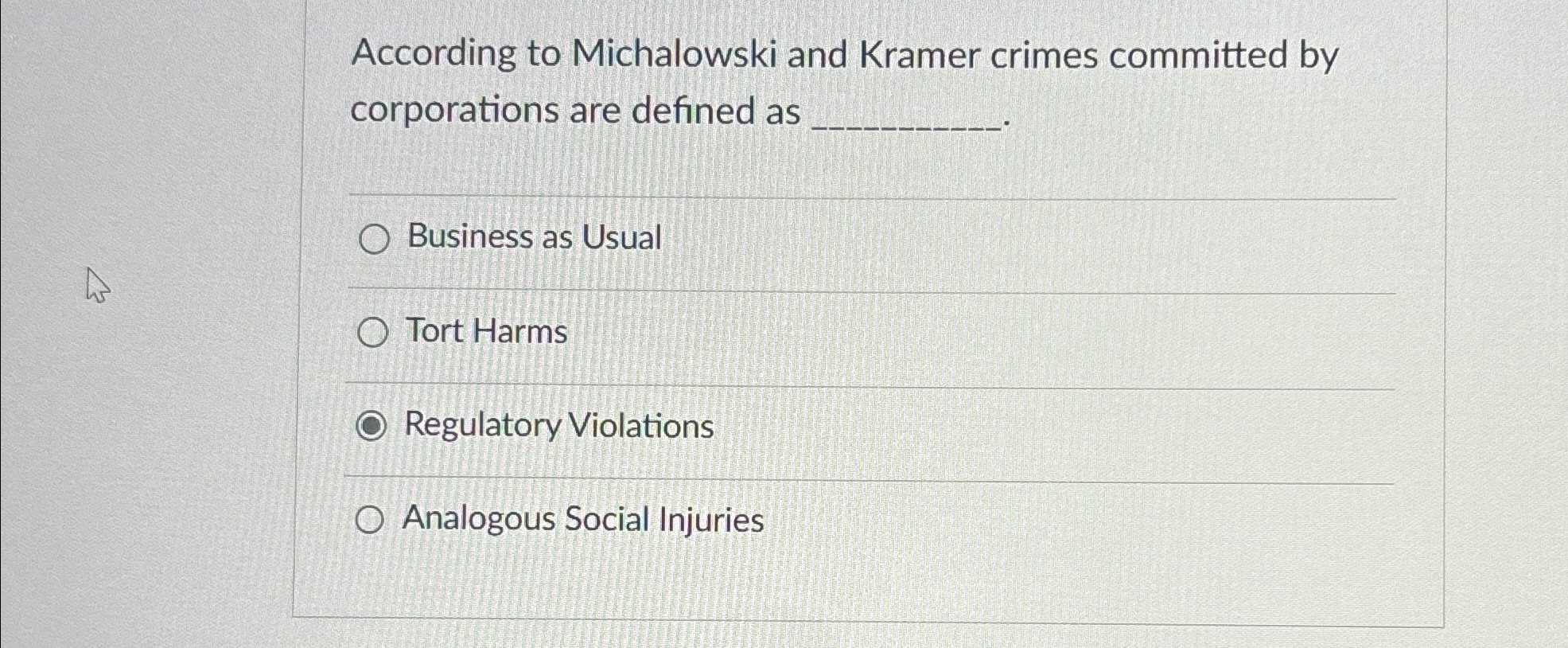 Solved According to Michalowski and Kramer crimes committed | Chegg.com