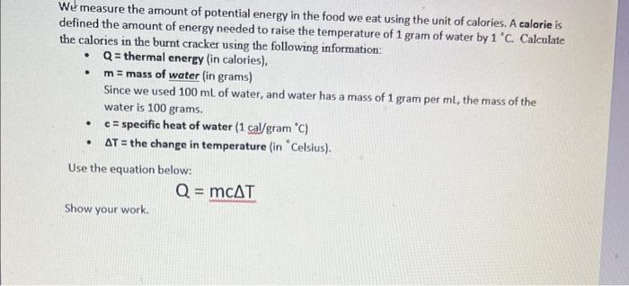 Table 1: Calorie TestingAnswer the following | Chegg.com