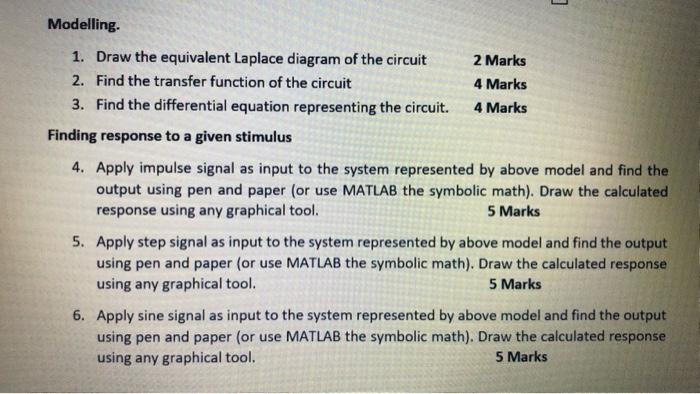 Solved R=13Ω(L=1μH and C=2.2pF)Finding response to a given | Chegg.com