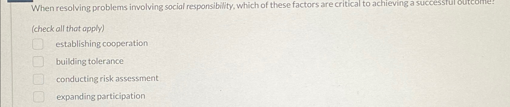 Solved When resolving problems involving social | Chegg.com
