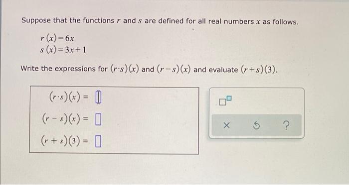 Solved suppose that the functions r and s are defined for | Chegg.com