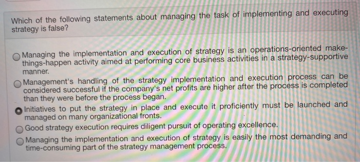 Solved Which of the following statements about managing the | Chegg.com