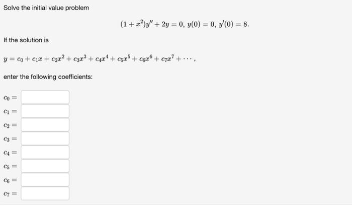 Solved Solve the initial value problem | Chegg.com