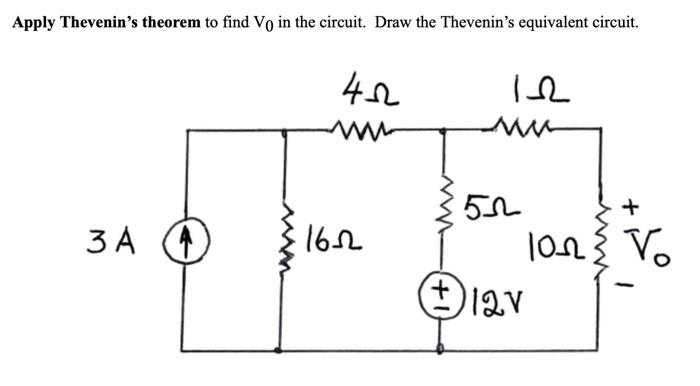 Solved Apply Thevenin's theorem to find Vo in the circuit. | Chegg.com