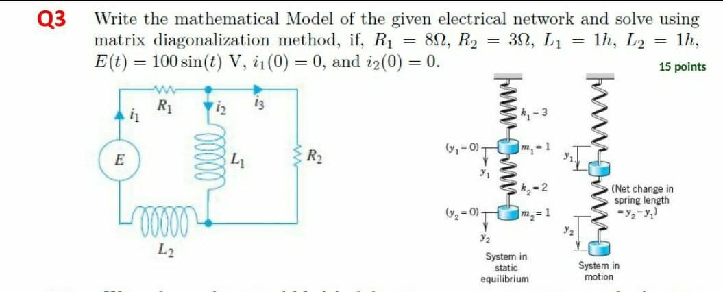 Solved Q3 Write the mathematical Model of the given | Chegg.com