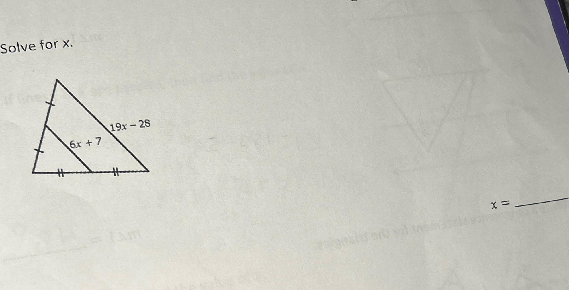 Solved Solve for x.x= | Chegg.com