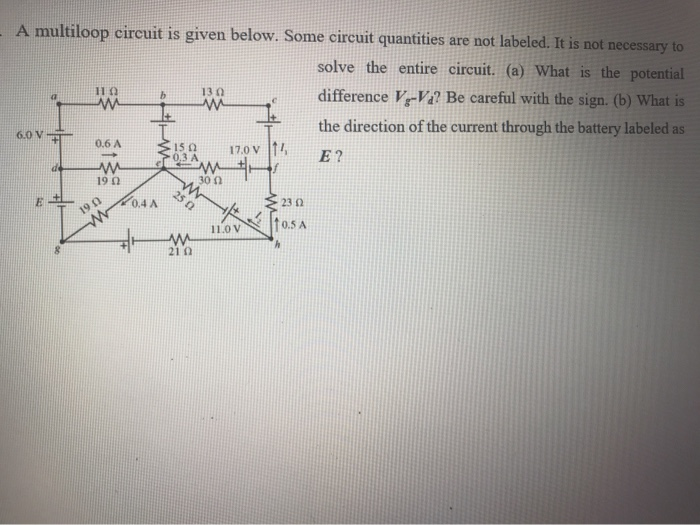 Solved A multiloop circuit is given below. Some circuit | Chegg.com