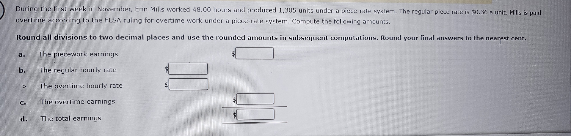 Solved During the first week in November, Erin Mills worked | Chegg.com