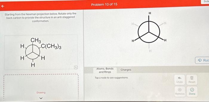 Starting from the Newman projection below. Rotate | Chegg.com