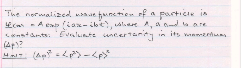 Solved The Normalized Wavefunction Of A Particle
