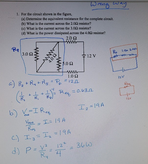 Solved Wrong way 1. For the circuit shown in the figure, (a) | Chegg.com