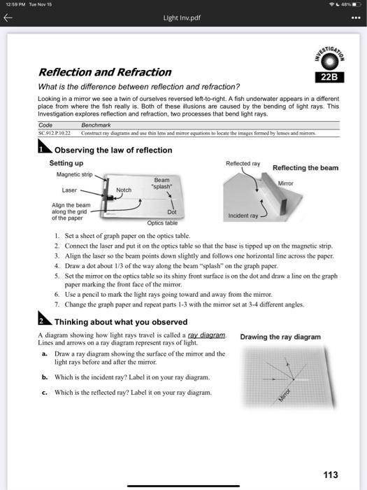 Reflection and Refraction What is the difference | Chegg.com