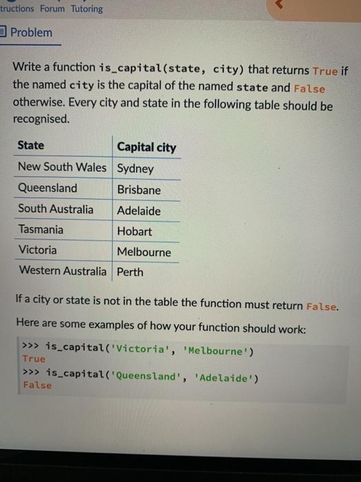 Solved tructions Forum Tutoring Problem Write a function | Chegg.com