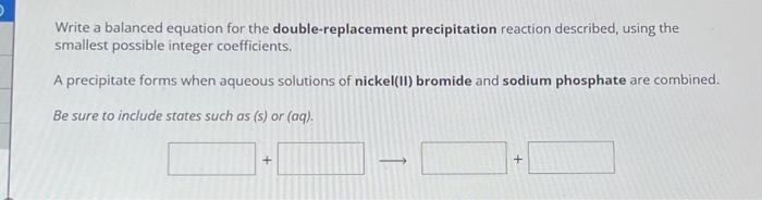 Solved Write a balanced equation for the double-replacement | Chegg.com