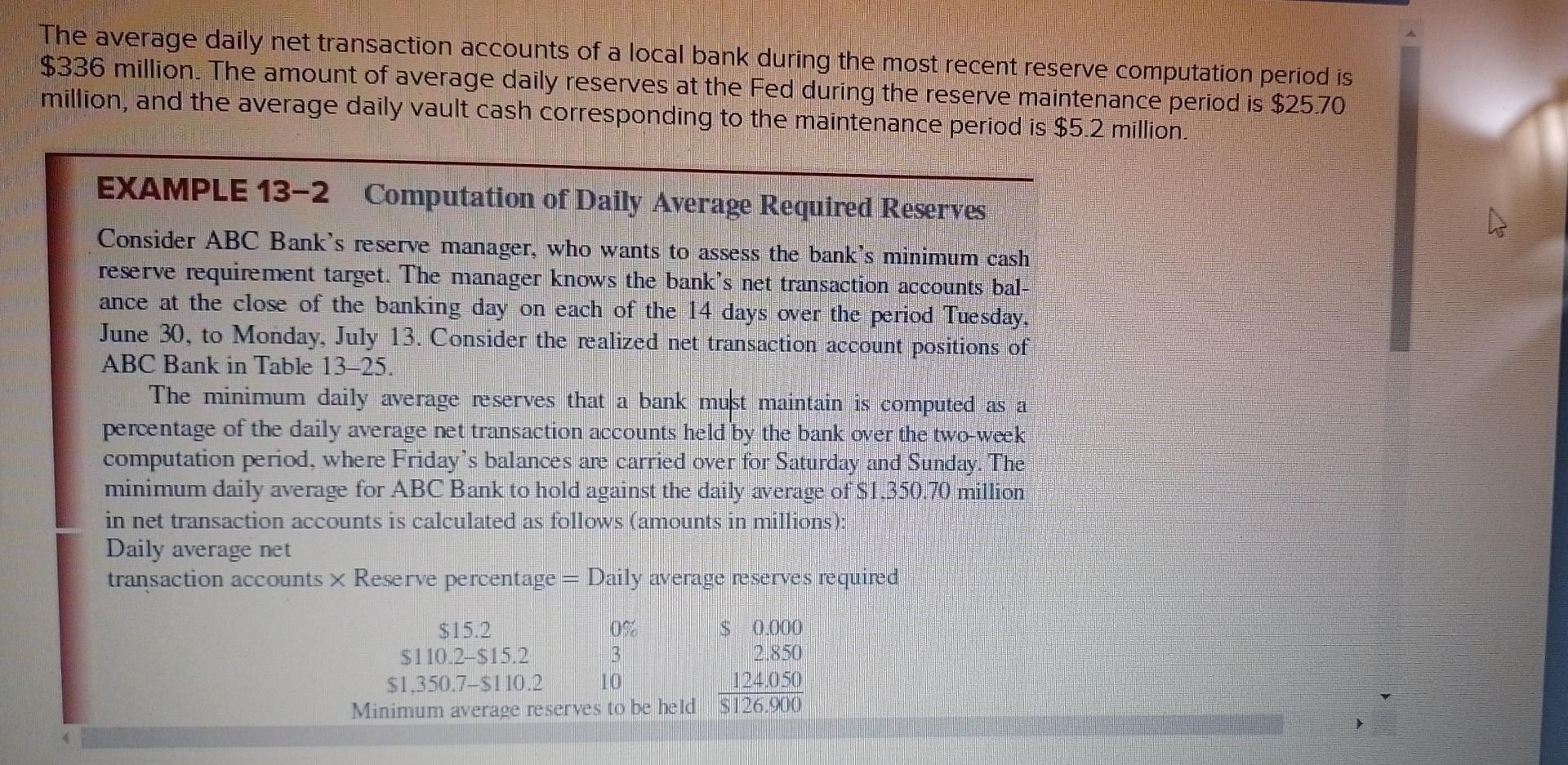 Solved The average daily net transaction accounts of a local | Chegg.com