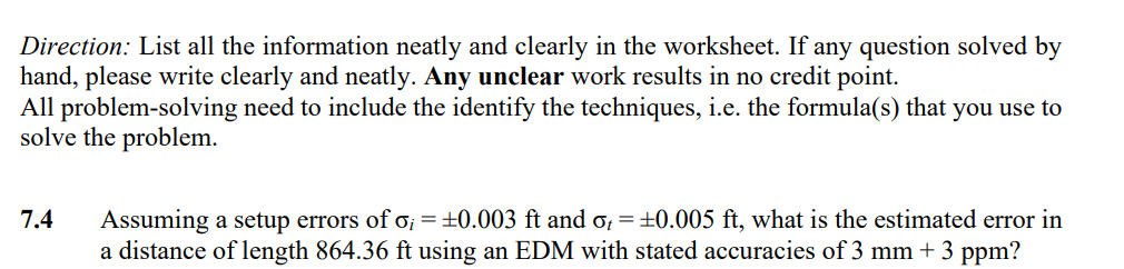 Solved Direction: List all the information neatly and | Chegg.com