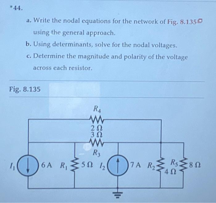 Solved a. Write the nodal equations for the network of Fig. | Chegg.com