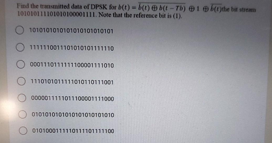 Solved Find the transmitted data of DPSK for b(t) = 5(0) | Chegg.com