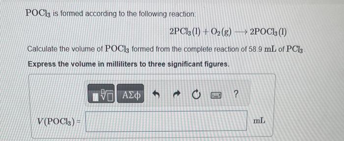 Solved POCl3 is formed according to the following reaction: | Chegg.com