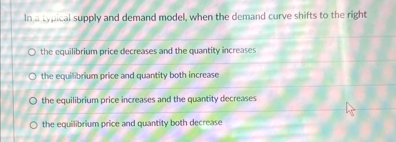 Solved In a typical supply and demand model, when the demand | Chegg.com