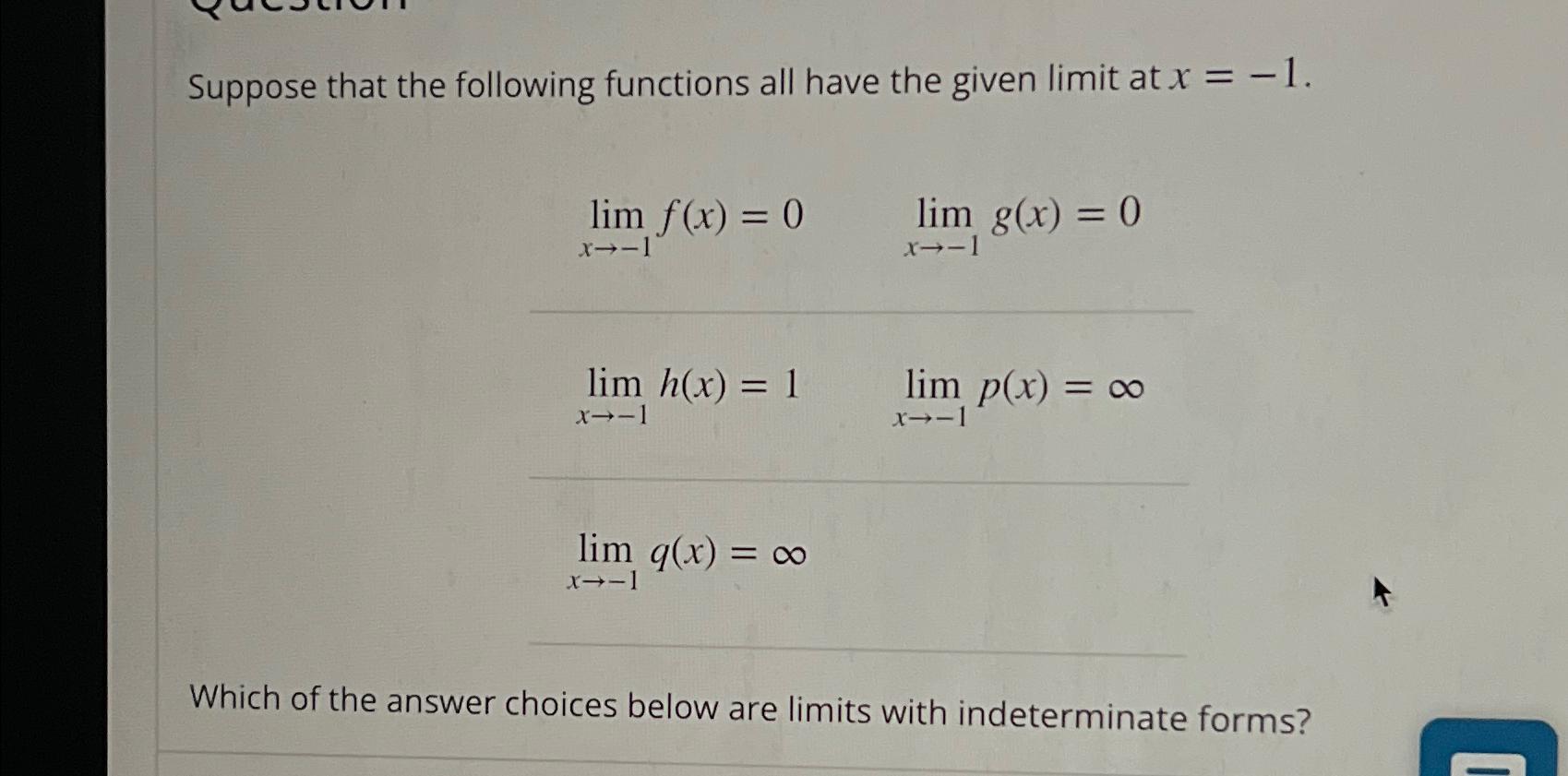 Solved Suppose that the following functions all have the | Chegg.com