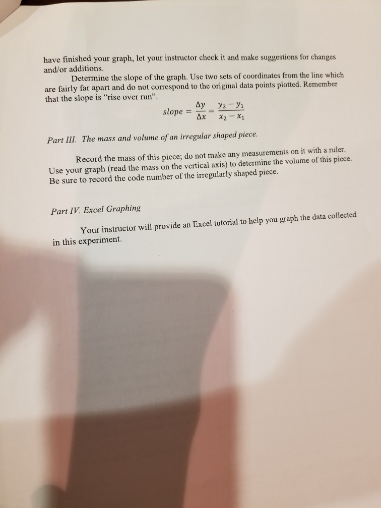 Experiment 2 Graphing and Measurements Graphs | Chegg.com
