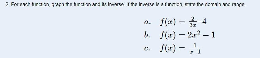 Solved For each function, graph the function and its | Chegg.com