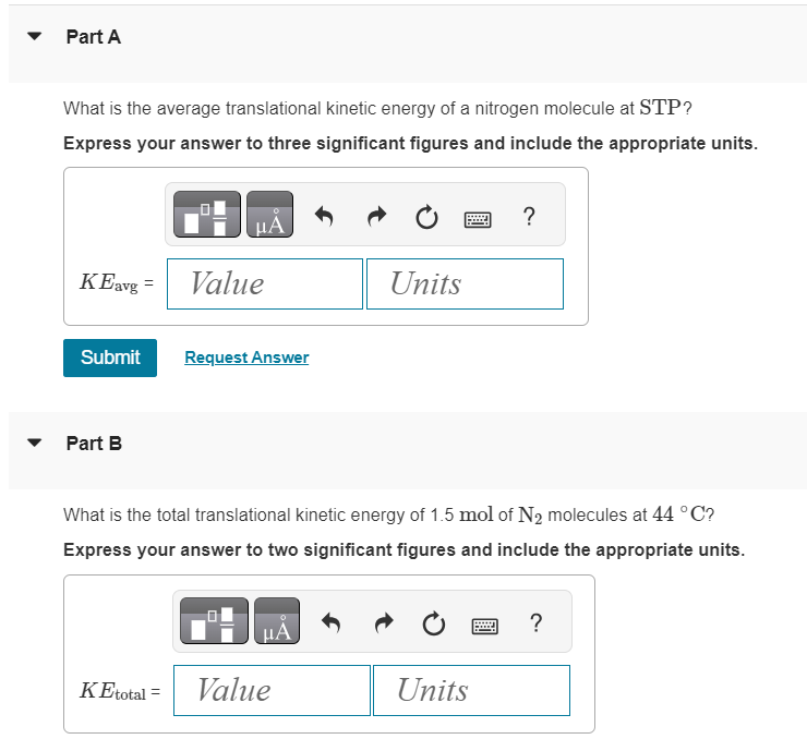Solved Part AWhat is the average translational kinetic | Chegg.com
