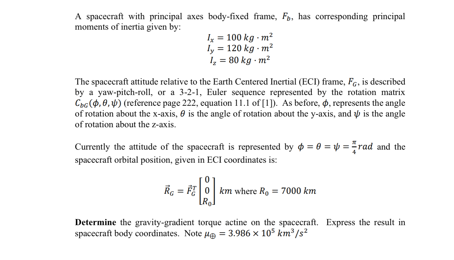Solved A spacecraft with principal axes body-fixed frame, | Chegg.com