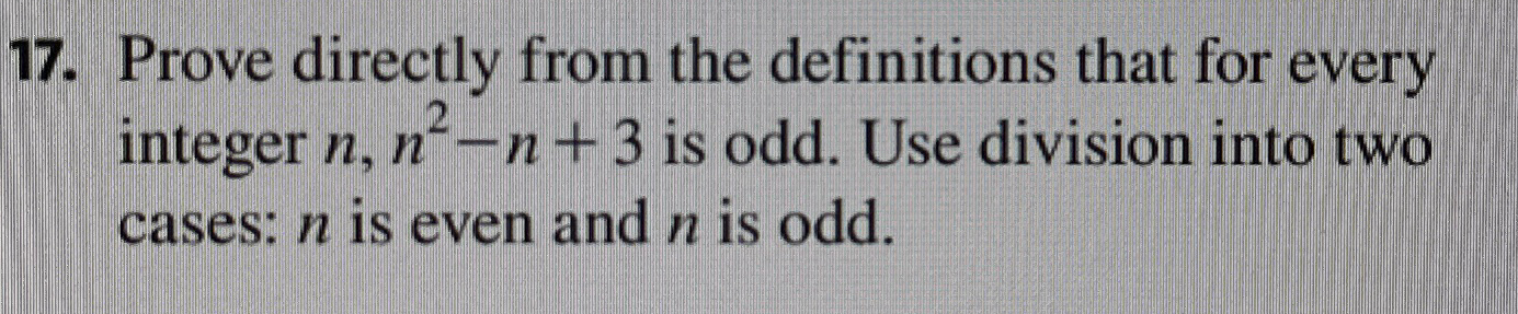 Solved Prove directly from the definitions that for every | Chegg.com