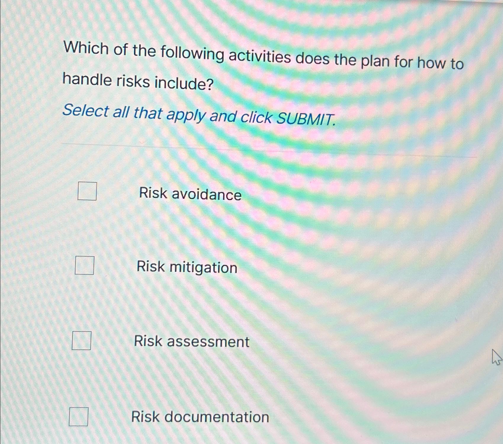 Solved Which of the following activities does the plan for | Chegg.com