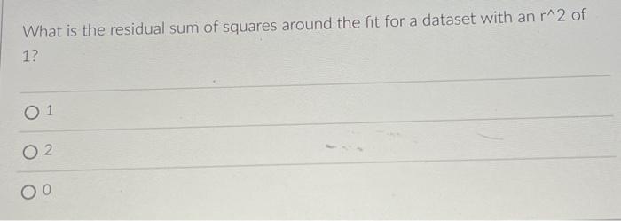 Solved What is the residual sum of squares around the fit | Chegg.com