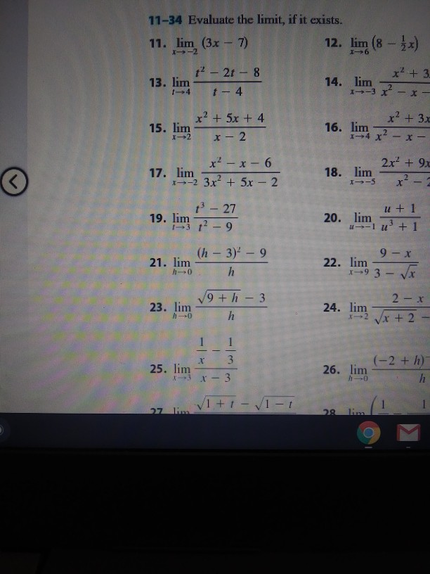 Solved 11-34 Evaluate the limit, if it exists. 11. lim (3x - | Chegg.com