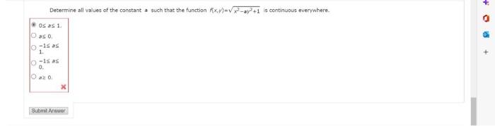Solved Determine all values of the constant a such that the | Chegg.com