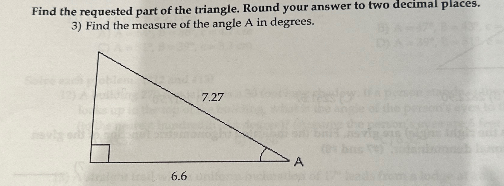Solved Find the requested part of the triangle. Round your | Chegg.com
