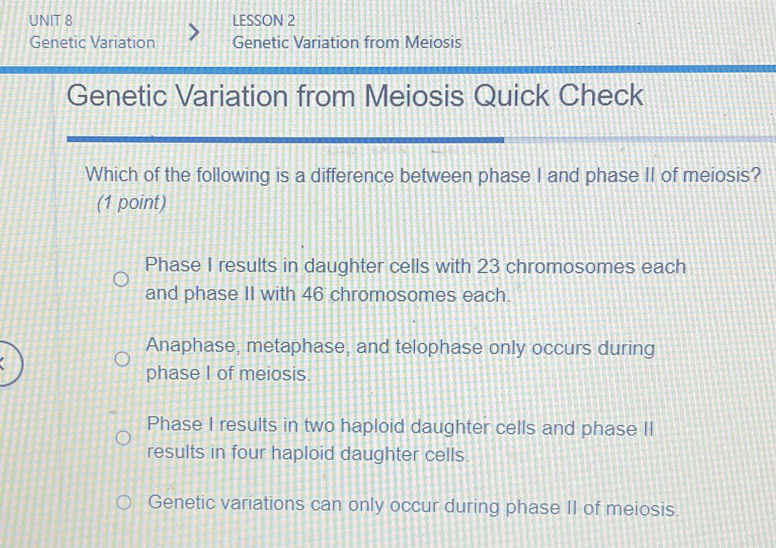 Solved UNIT 8LESSON 2Genetic VariationGenetic Variation from | Chegg.com