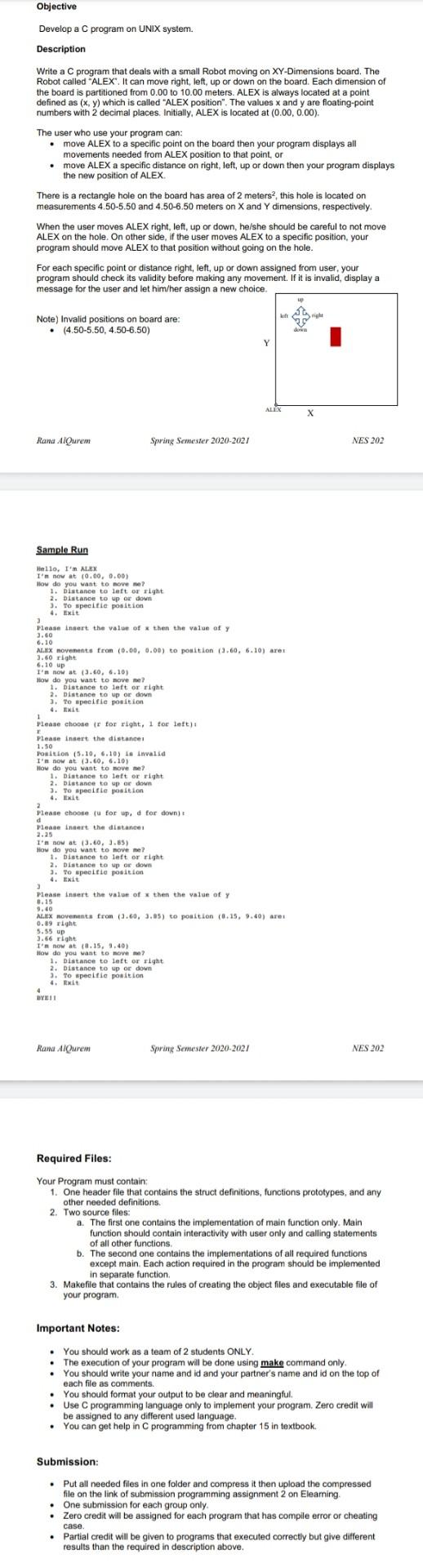 Solved Objective Develop a C program on UNIX system. | Chegg.com