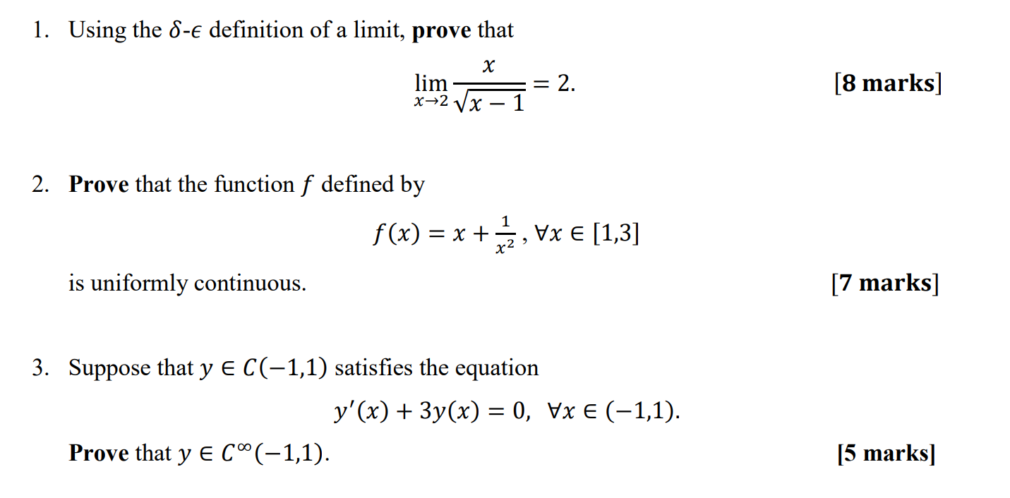 Solved Using the δ-εlon ﻿definition of a limit, ﻿prove | Chegg.com