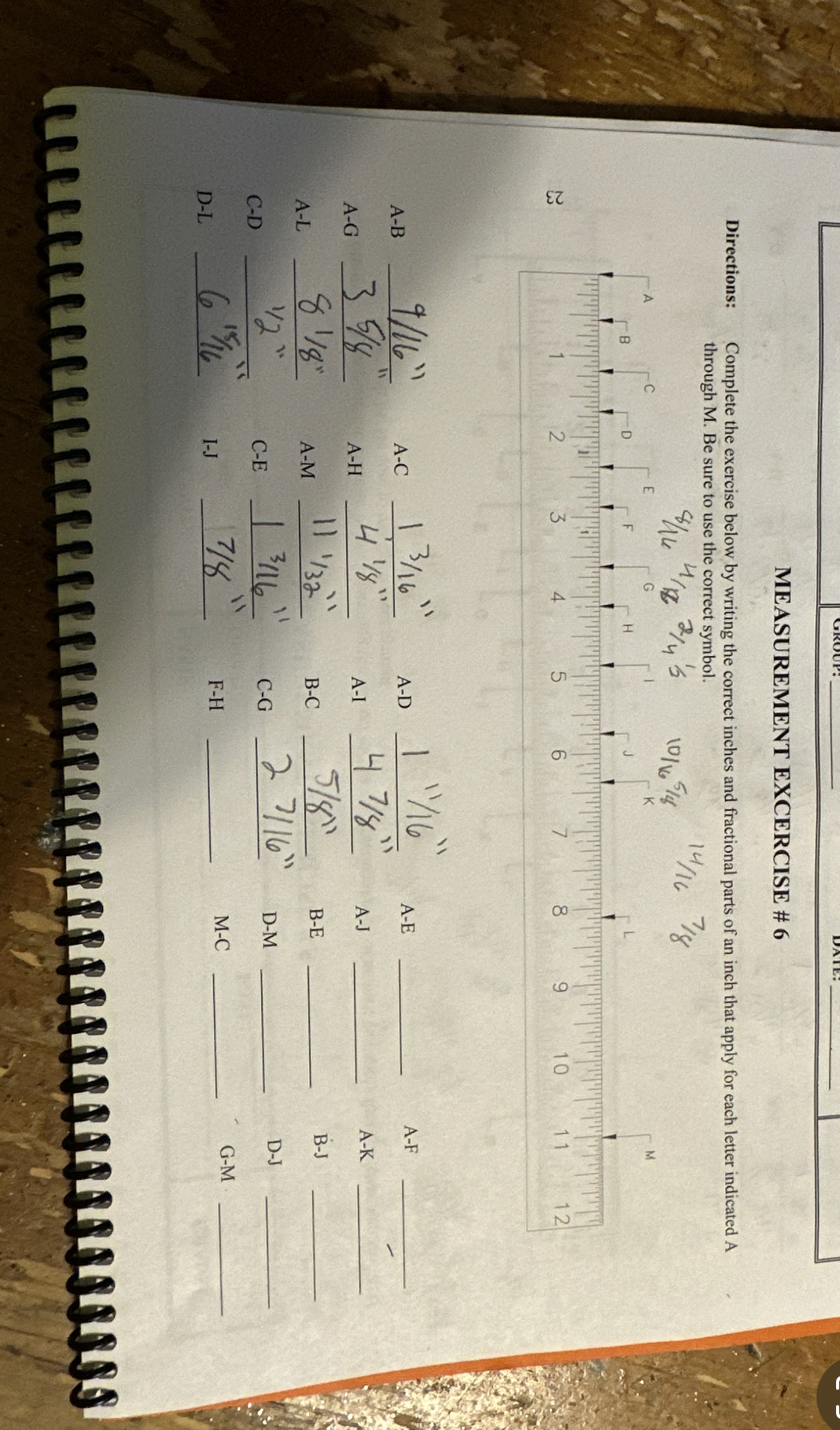 Solved MEASUREMENT EXCERCISE # 6Directions: Complete the | Chegg.com